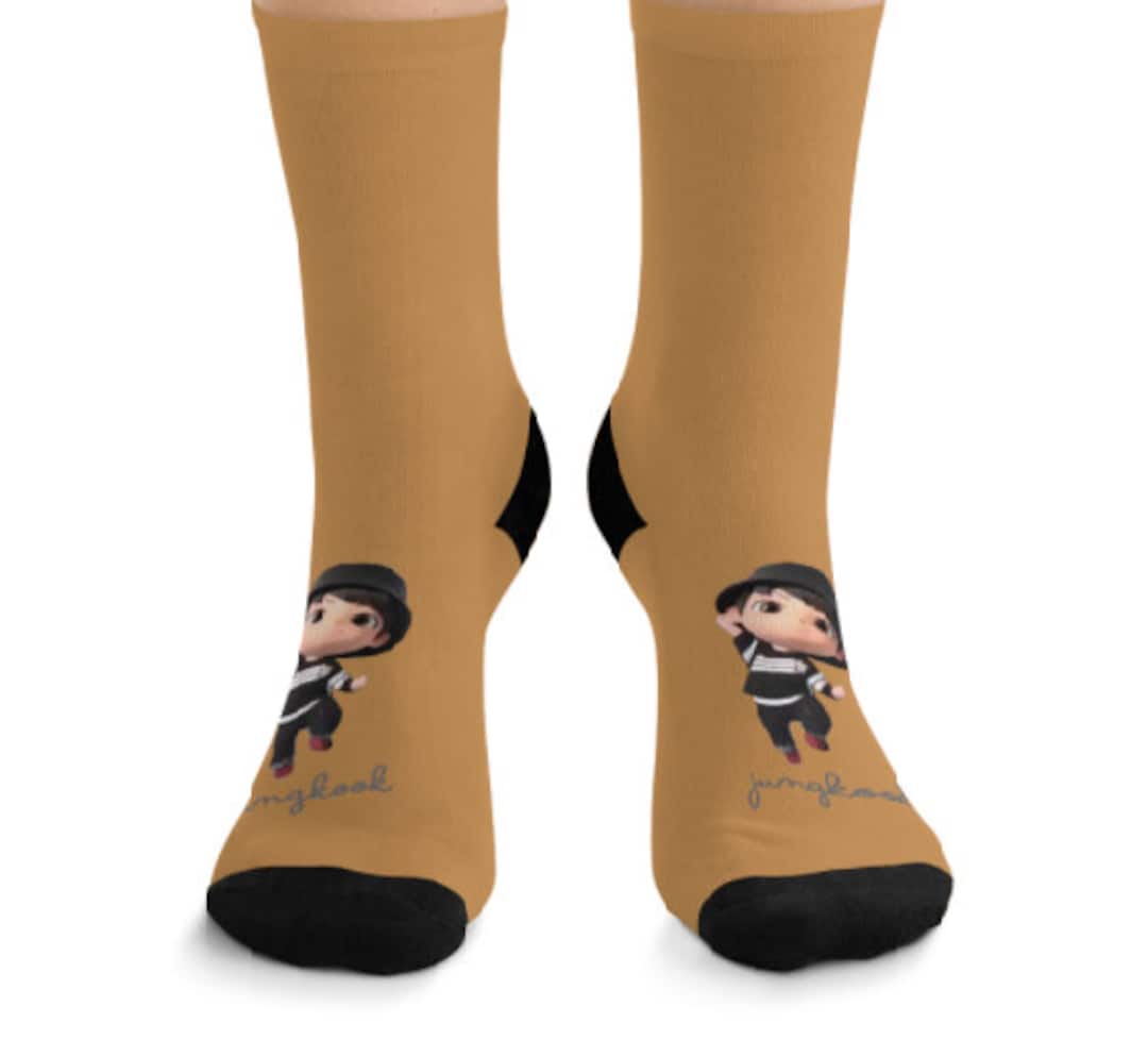 K-pop Jungkook Tan Socks/k-pop Gift/army Gift/korean Gift - Etsy