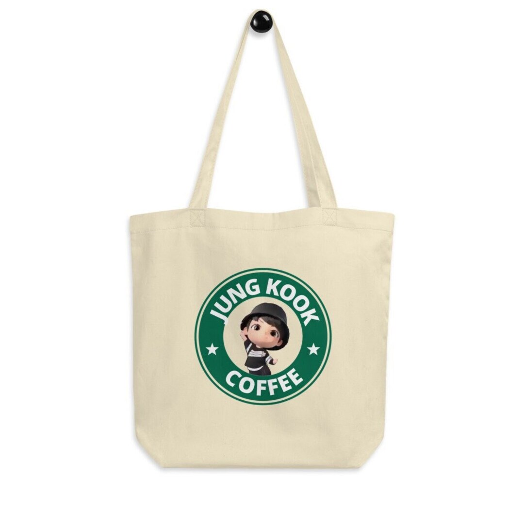 Jung Kook Coffee Eco Tote Bag, Jung Kook Tote, Jungkook, Book Bag, Kpop ...