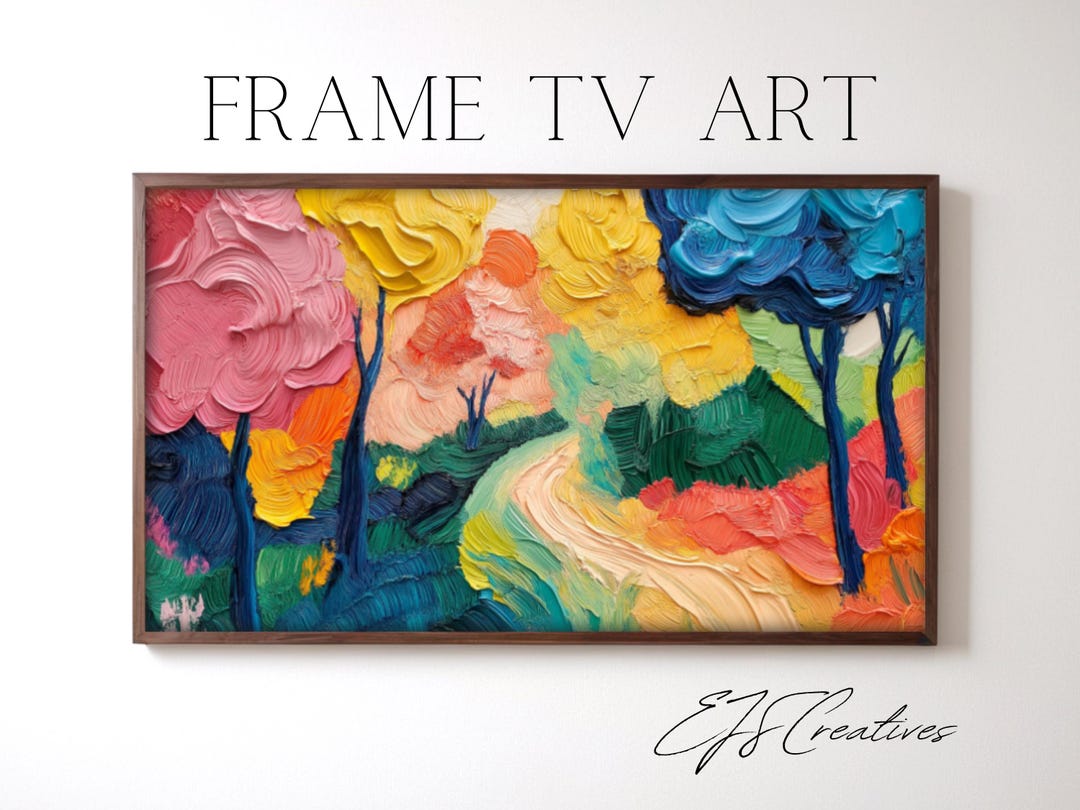 Modern Colorblock Nature Scene Frame TV Art | Samsung Frame TV Art ...