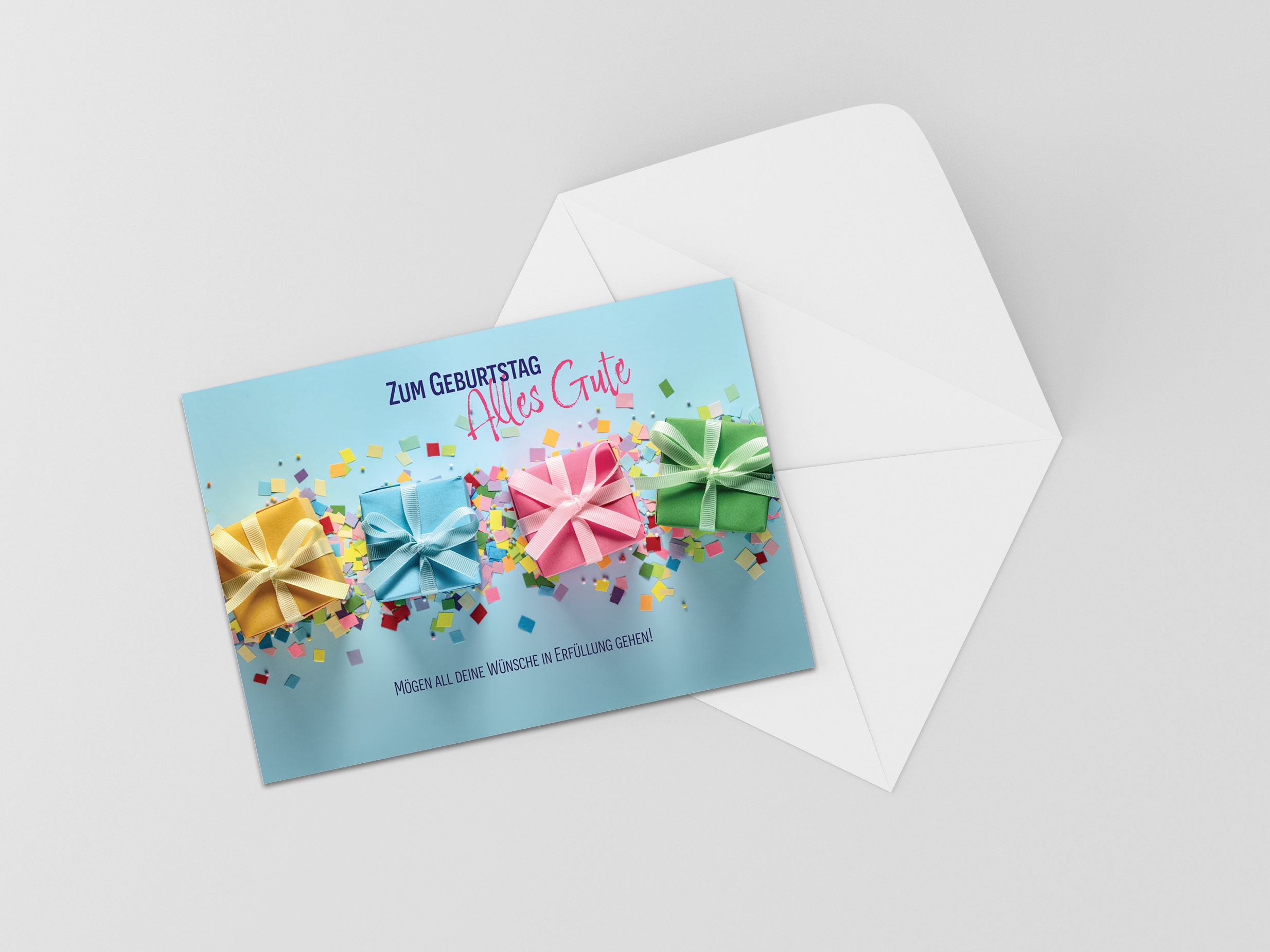 German Birthday Card - Zum Geburtstag Alles Gute (colorful Birthday ...