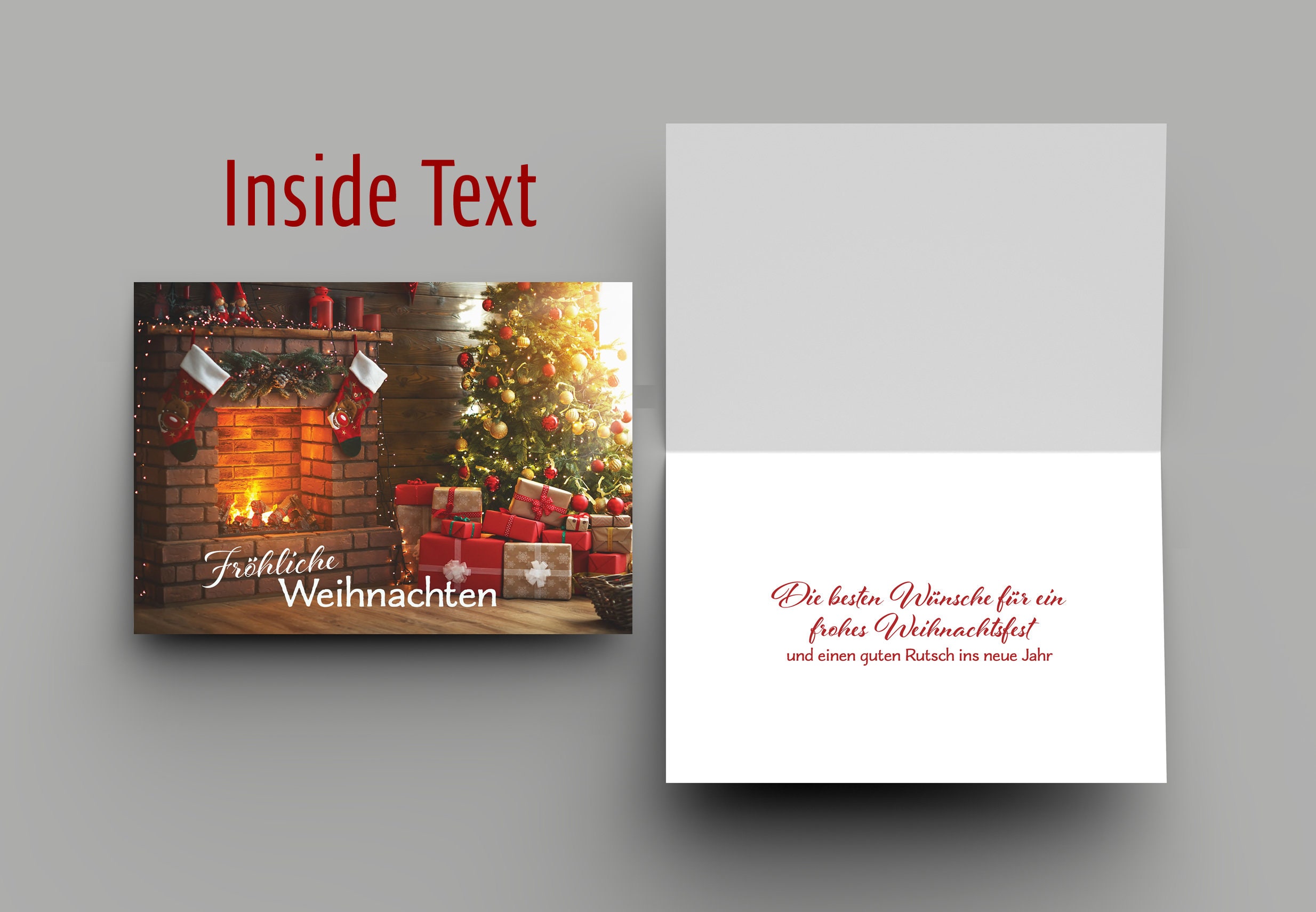 German Christmas Card - Fröhliche Weihnachten (christmas Tree Beside a ...