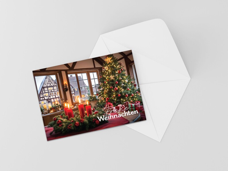 German Christmas Card - Frohe Weihnachten (traditional Christmas Living ...