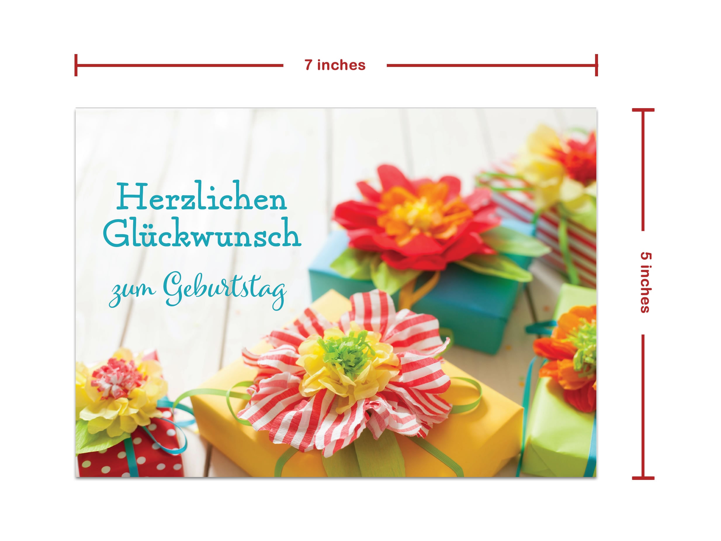 German Birthday Card - Herzlichen Glückwunsch Zum Geburtstag (colorful ...