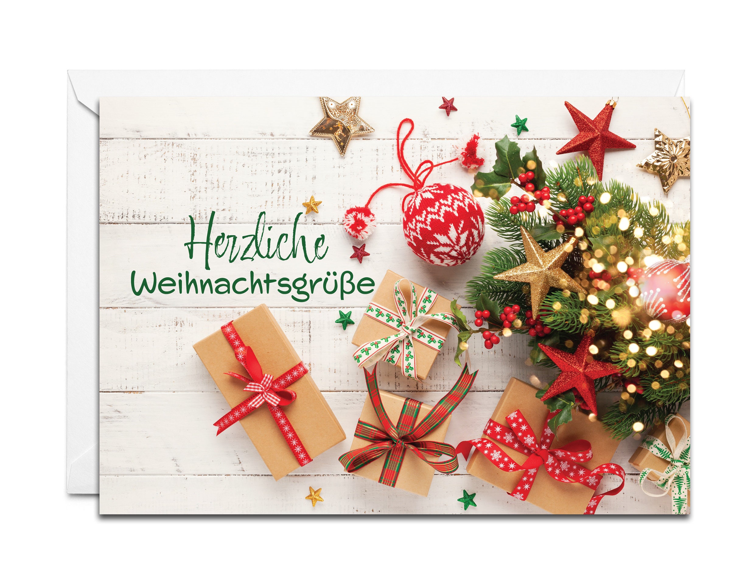 German Christmas Card - Herzliche Weihnachtsgrüβe (christmas Presents ...