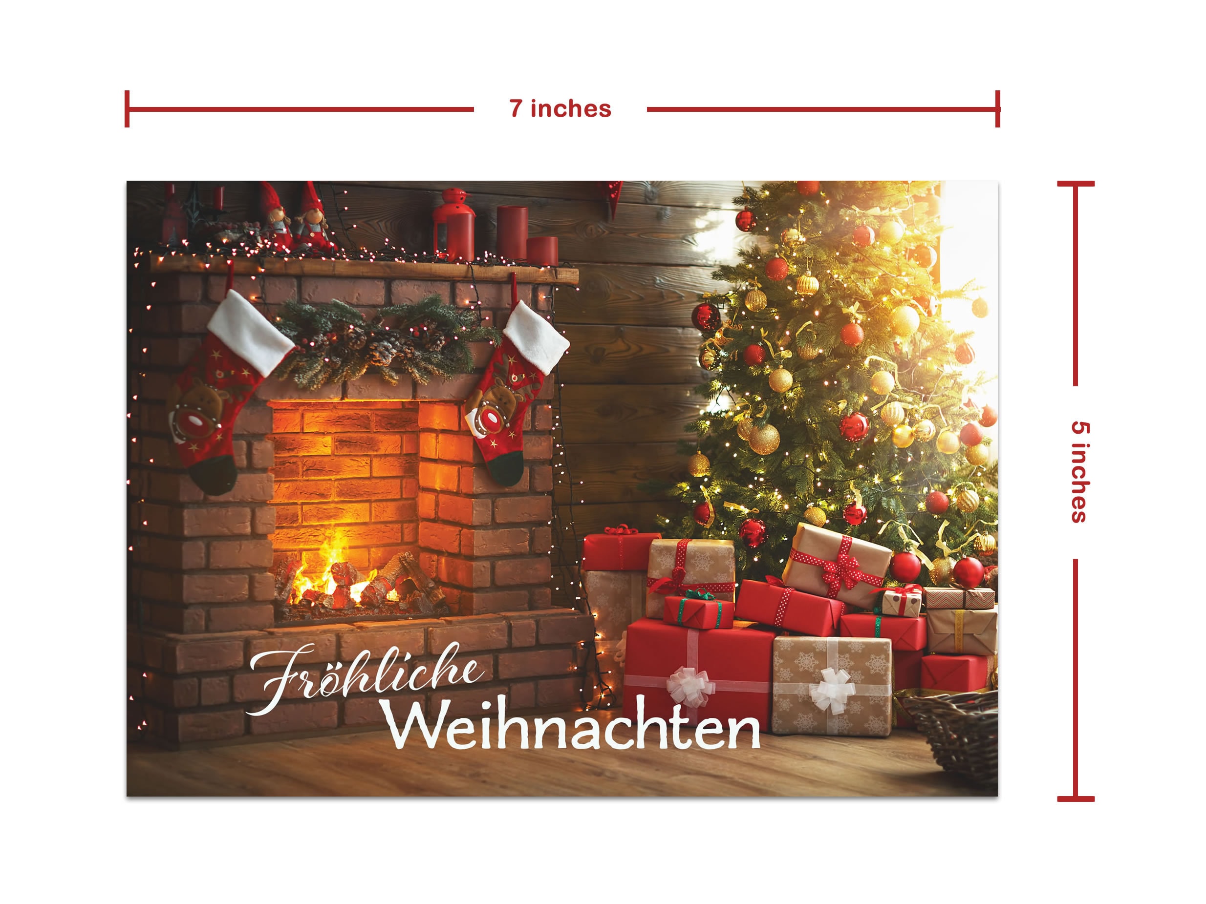 German Christmas Card - Fröhliche Weihnachten (christmas Tree Beside a ...