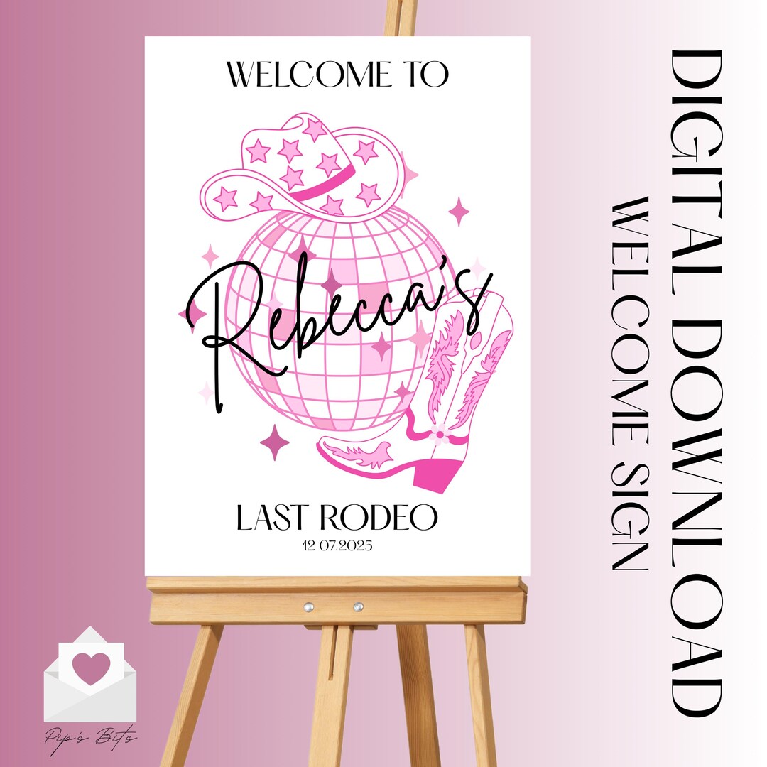 Last Rodeo Hen Party Sign | Western Bachelorette Party Decor | Editable ...