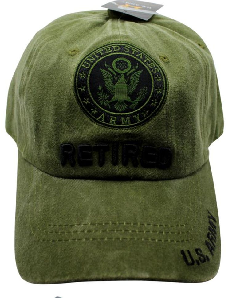 U.S. Army Retired Hat. Veteran Military Cap. Adjustable Embroidered ...