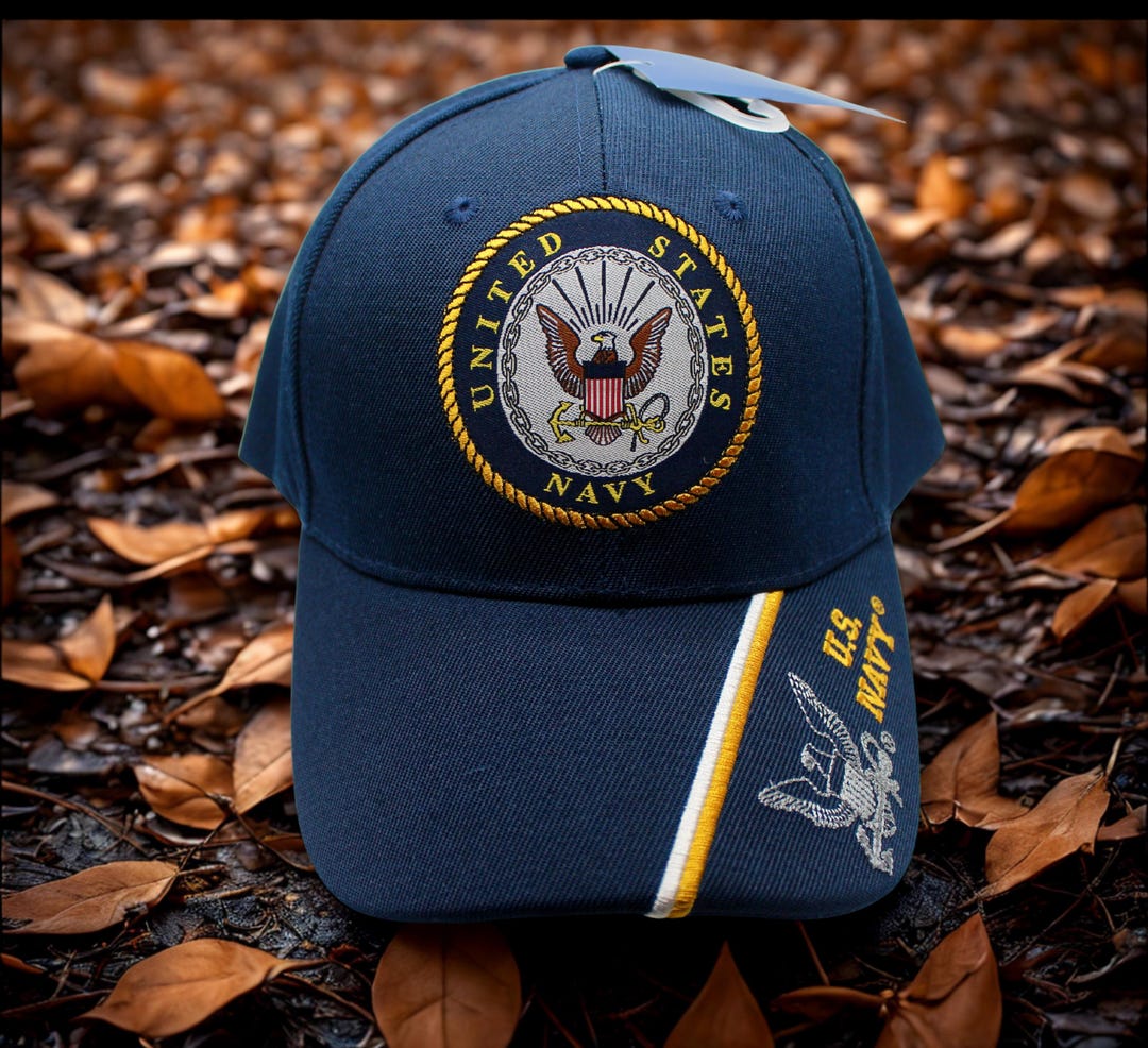 U.S Navy Hat. USN Logo Baseball Cap. Blue Navy Veteran Hat. Veteran ...