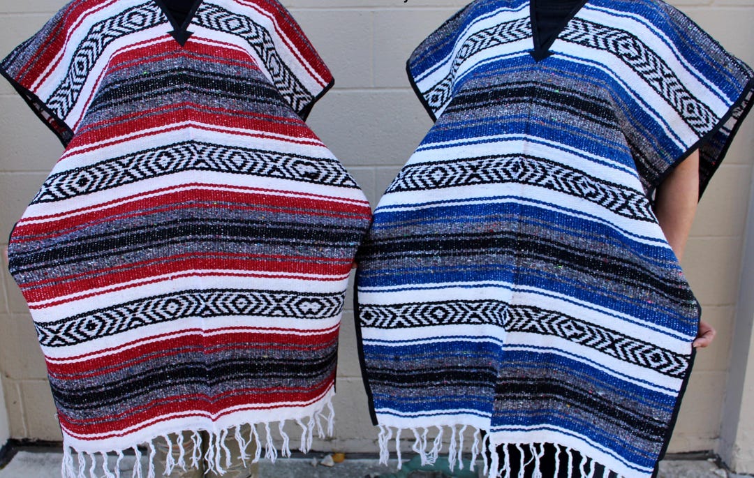 Mexican Baja Poncho. Unisex Baja Poncho. Handwoven Tribal Hoodie Shawl ...