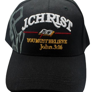 Christian Baseball Cap. Jesus Christ John 3:16 or God is Peace Hat ...