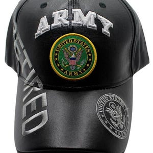 U.S. Army Retired Hat. Veteran Military Cap. Adjustable Embroidered ...