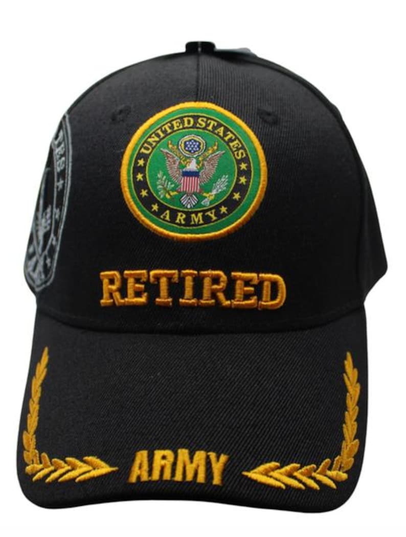 U.S. Army Retired Hat. Veteran Military Cap. Adjustable Embroidered ...