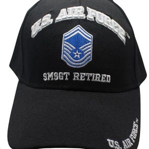 U.S. Air Force Retired Hat. Veteran USAF Baseball Cap. Msgt, SMSGT ...
