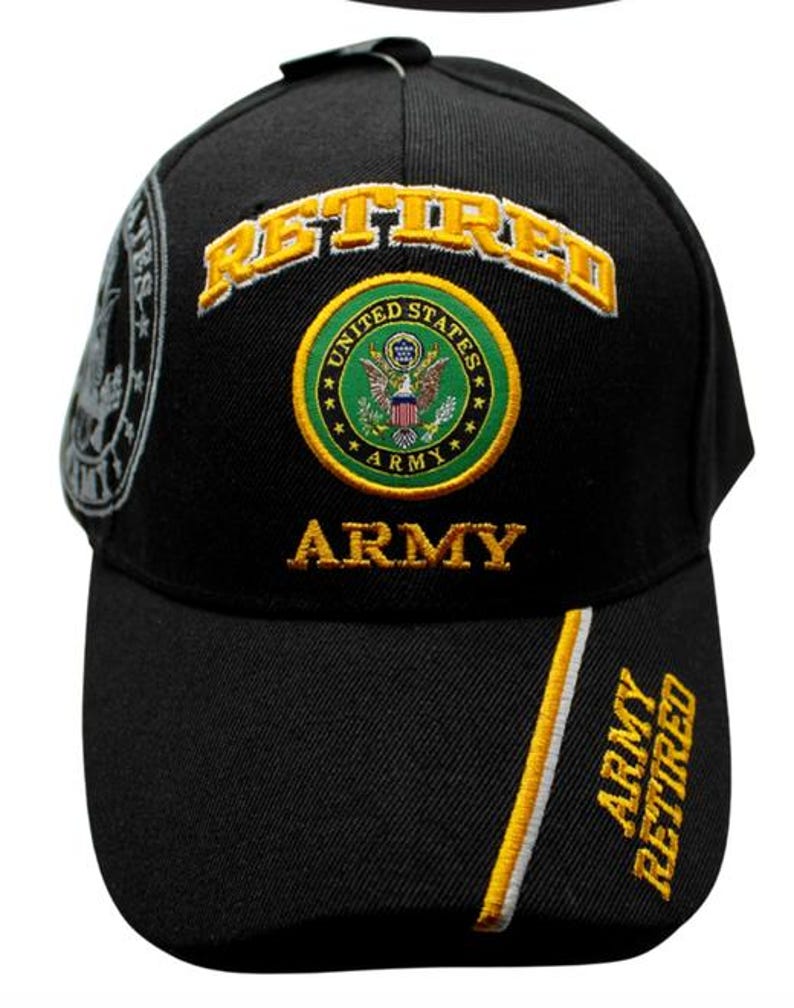 U.S. Army Retired Hat. Veteran Military Cap. Adjustable Embroidered ...