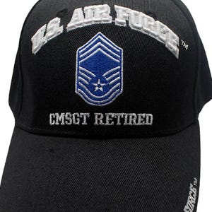 U.S. Air Force Retired Hat. Veteran USAF Baseball Cap. Msgt, SMSGT ...
