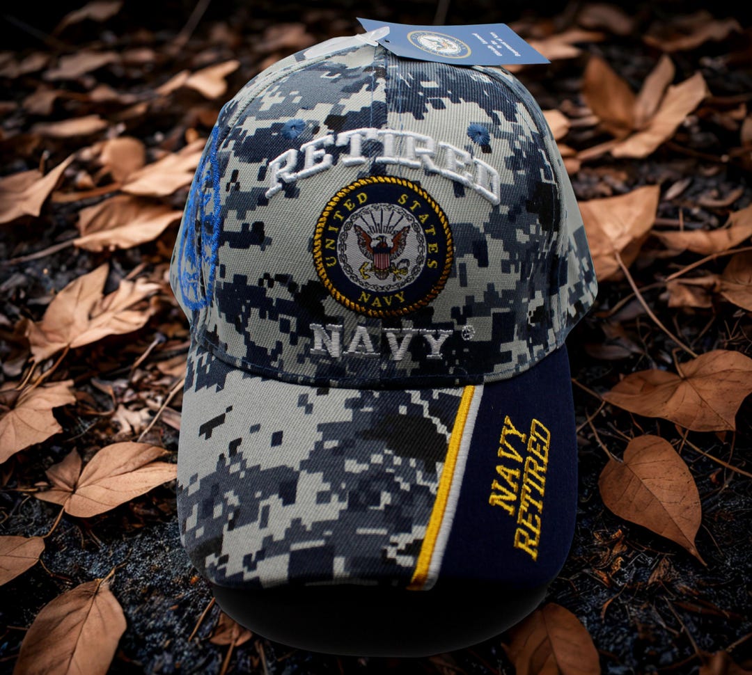 U.S Navy Retired Hat. USN Logo Baseball Cap. Navy Veteran Hat. Veteran ...