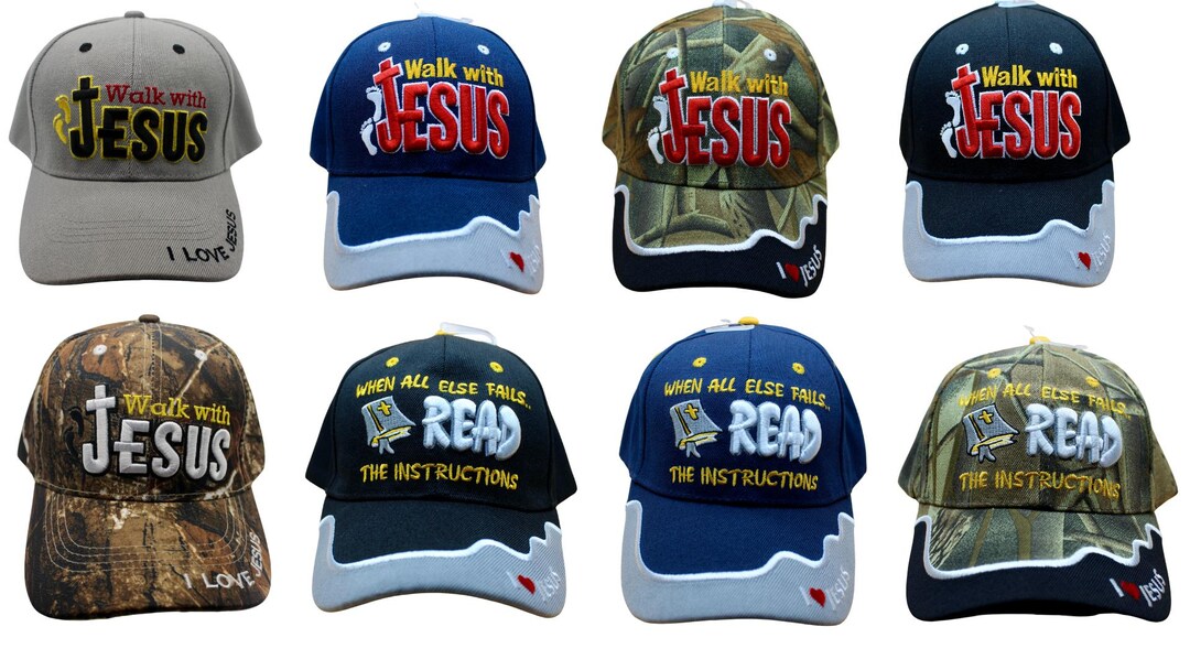Christian Baseball Cap. Walk With Jesus Hat. When All Else Fails Read ...