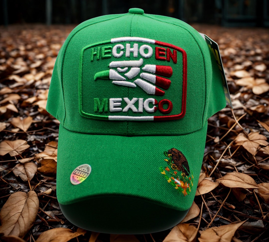 Hecho En México Hat – Green Baseball Cap – Mexican Pride Adjustable Hat ...