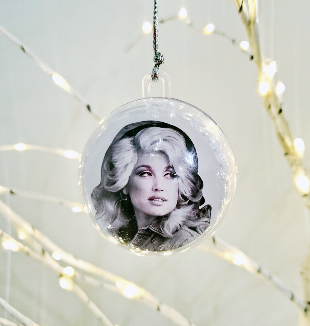 Dolly Parton Black and White Christmas Ornament I Dolly Parton - Etsy