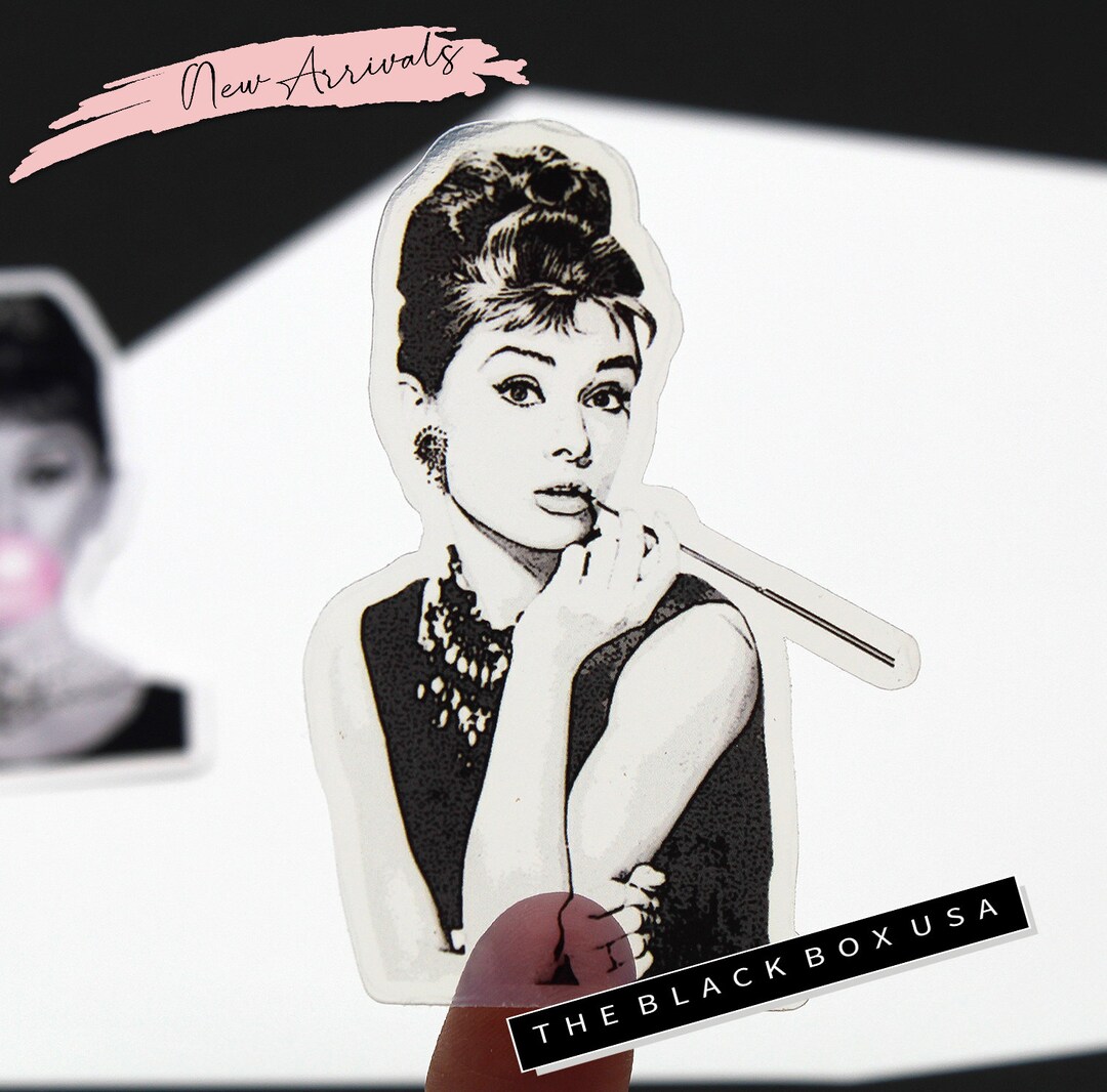 Audrey With Cigarette Sticker I Transparent Vinyl Stickers I Birthday ...