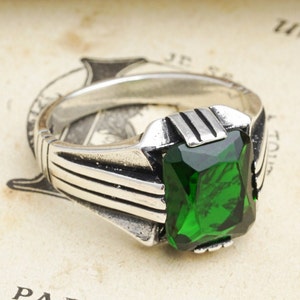 Green Zircon Jewellery / Rectangle Green Stone Jewellery / Green Stone ...
