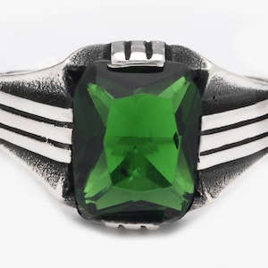 Green Zircon Jewellery / Rectangle Green Stone Jewellery / Green Stone ...