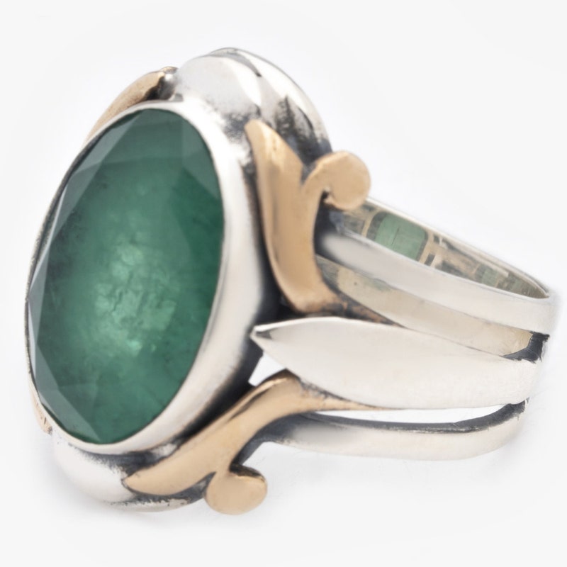 Mens Green Silver Ring - Etsy