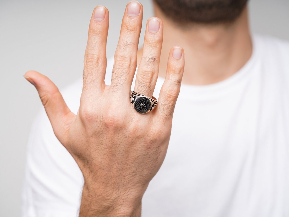 Ace of Spades Ring Silver / Lucky Spades Ring / Poker Ring / | Etsy