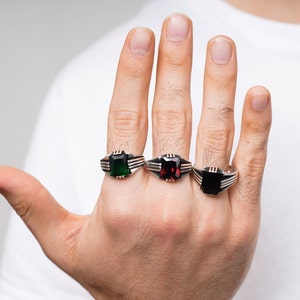 Green Zircon Jewellery / Rectangle Green Stone Jewellery / Green Stone ...