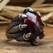 Monster Claw Red Garnet Ring / Red Garnet Jewelry / Handmade - Etsy