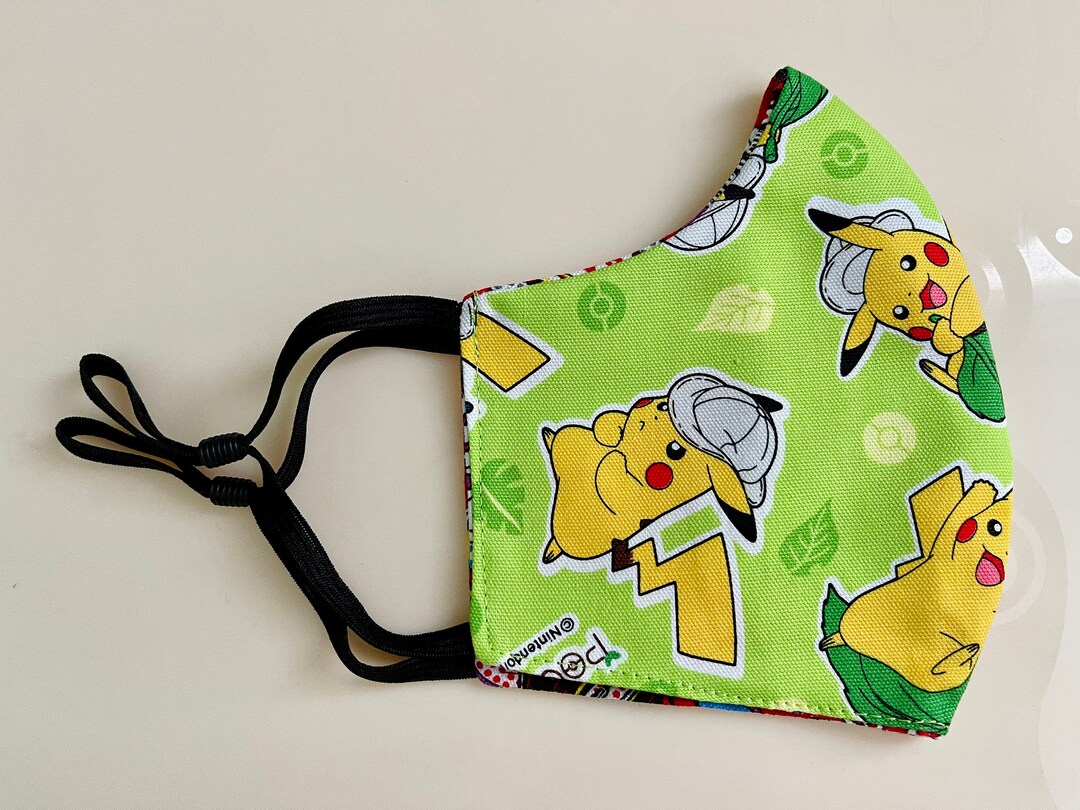 Pikachu Green Face Mask - Etsy