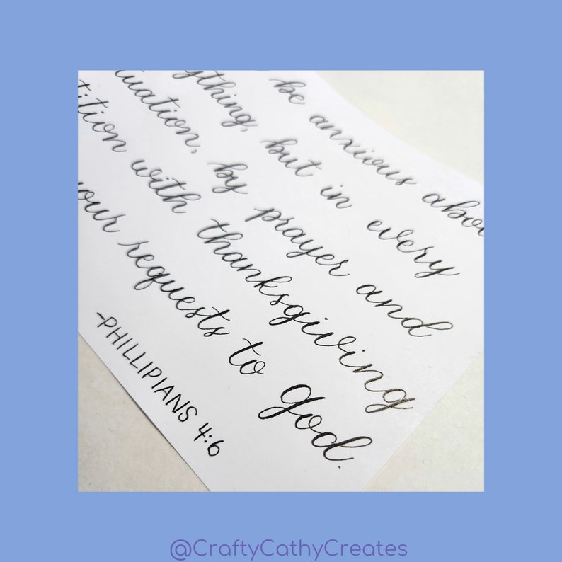 Modern Calligraphy Digital Printable Bible Verse Philippians 4:6 - Etsy
