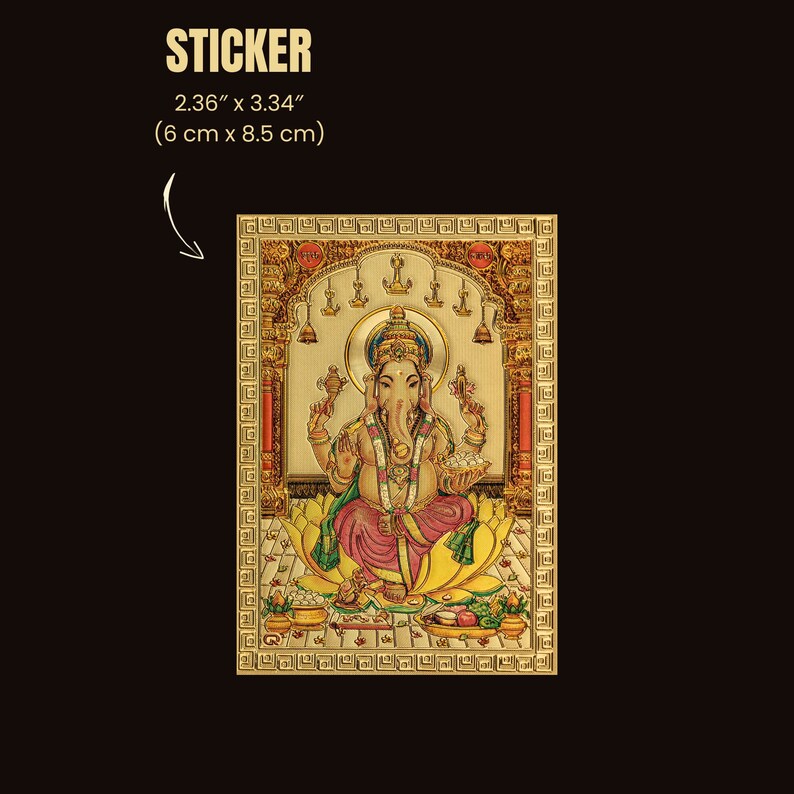 Lord Ganesha, Sticker and Print Framed in a Golden Frame or Unframed - Etsy