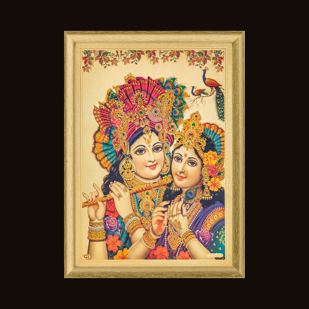 Radha Krishna, Print Framed in a Golden Frame or Unframed - Etsy