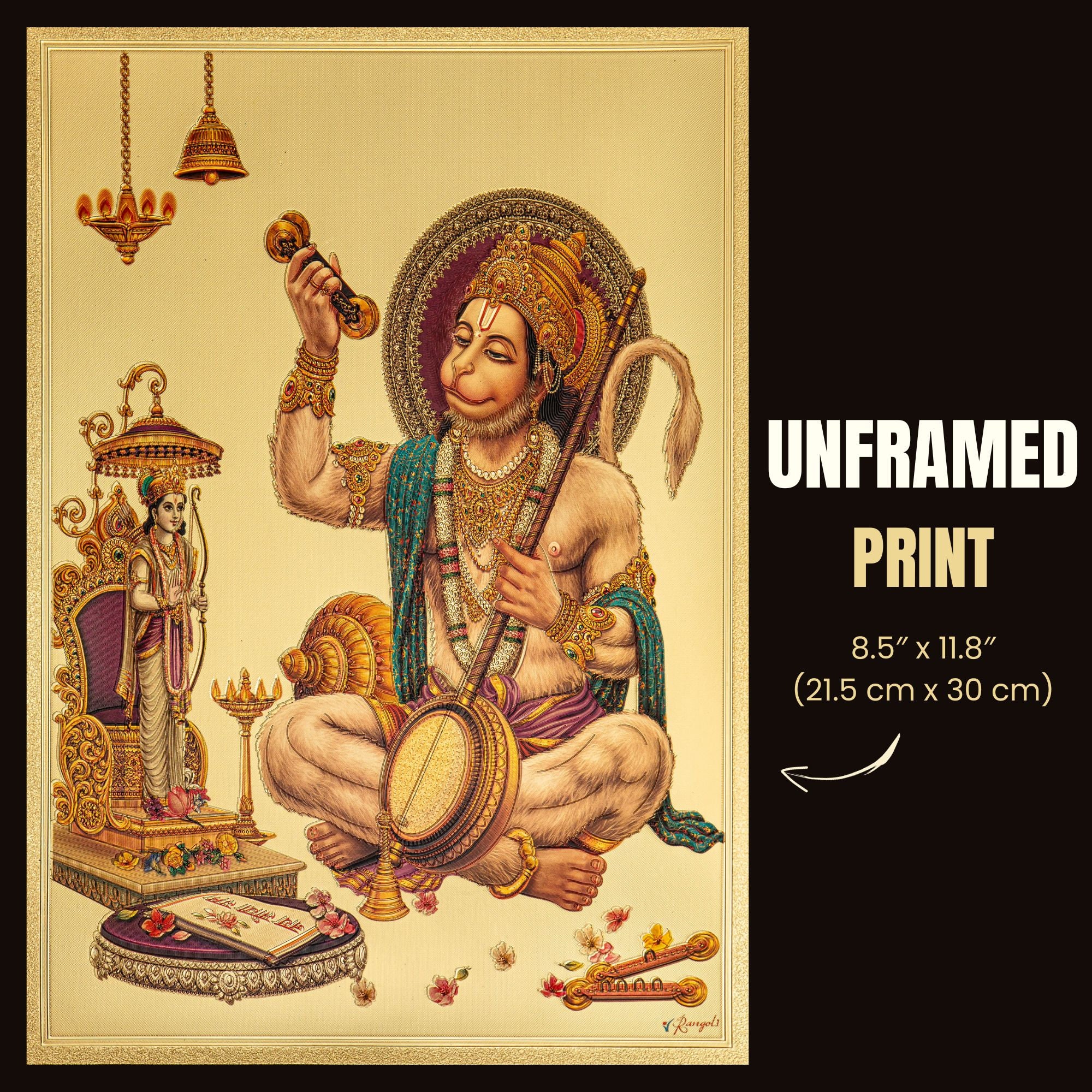 Hanuman, Print Framed in a Golden Frame or Unframed - Etsy
