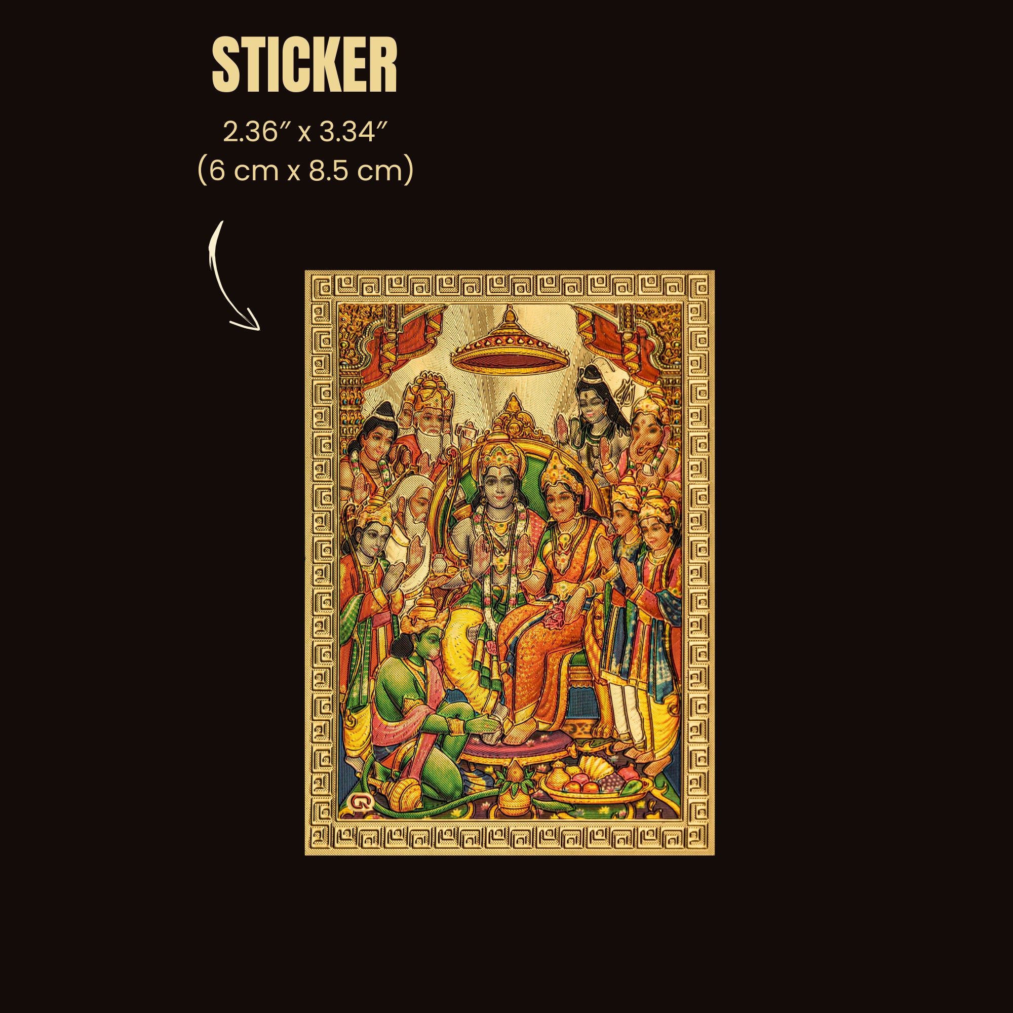 Ramachandra With Gods Sita Ram Sticker or Gold Foil Print - Etsy