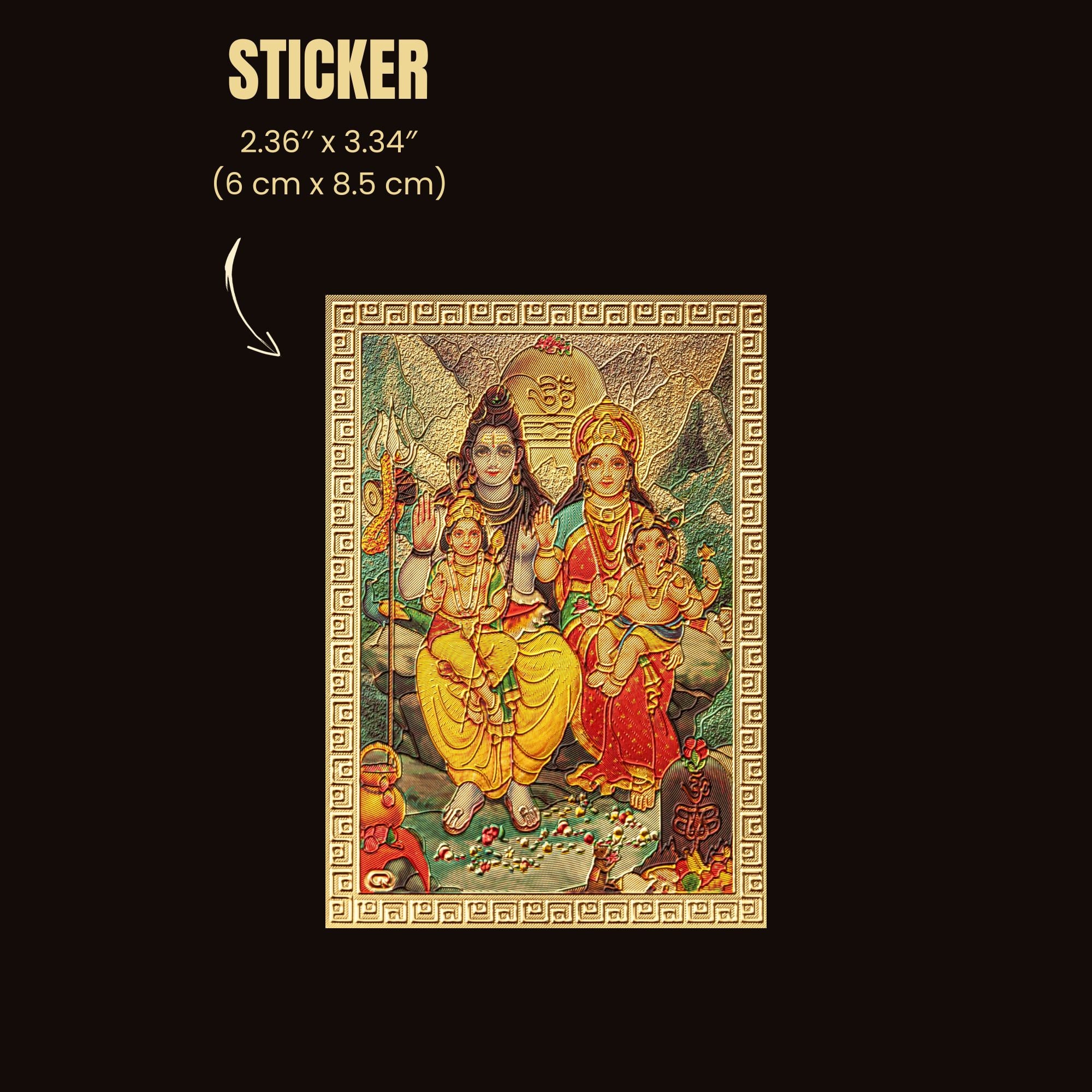 Shiva Parivar, Sticker and Print Framed in a Golden Frame or Unframed ...