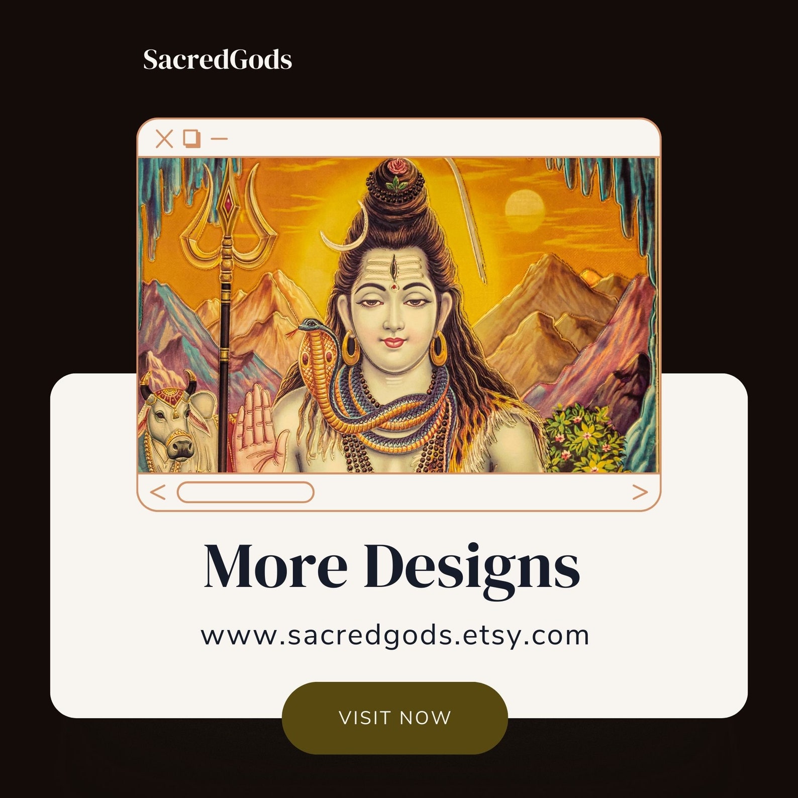 Shiva and Parvati, Sticker and Print Framed in a Golden Frame or ...