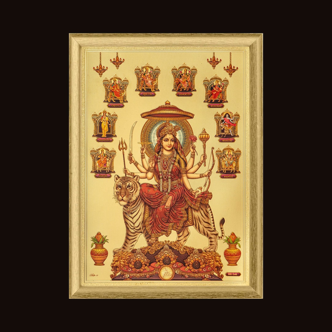 Ashta Shakti Durga, Print Framed in a Golden Frame or Unframed - Etsy