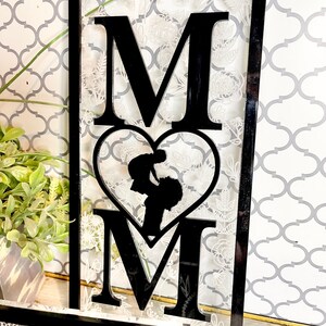 Vertical Mom Sign With Floral Laser Cut Mother's Day Gift - Etsy