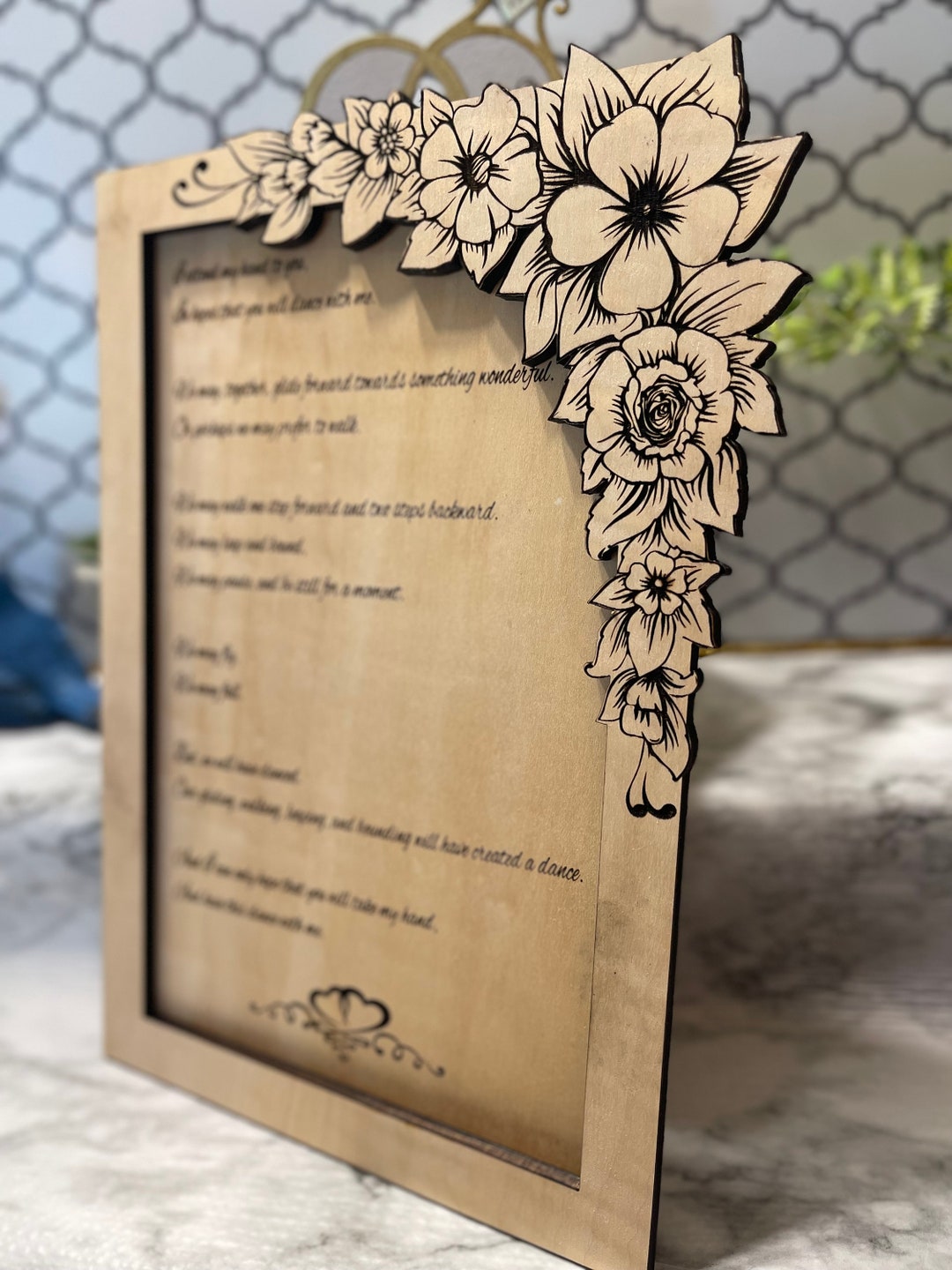 Laser Cut Flower Corner Photo Frame Digital File - Etsy
