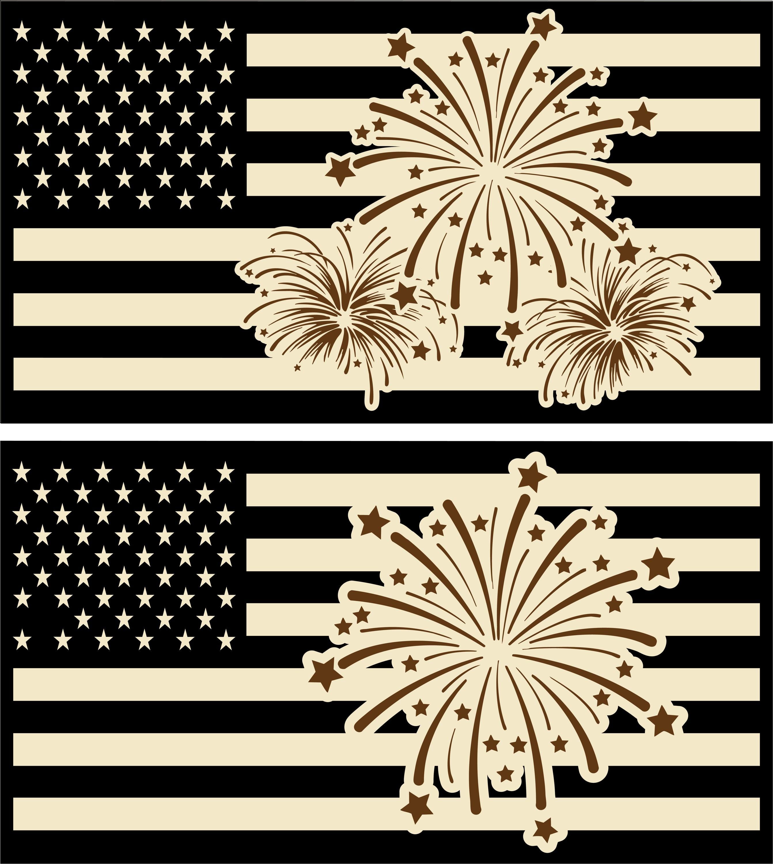 Firework American Flag Laser Cut File Digital File Set of Two - Etsy