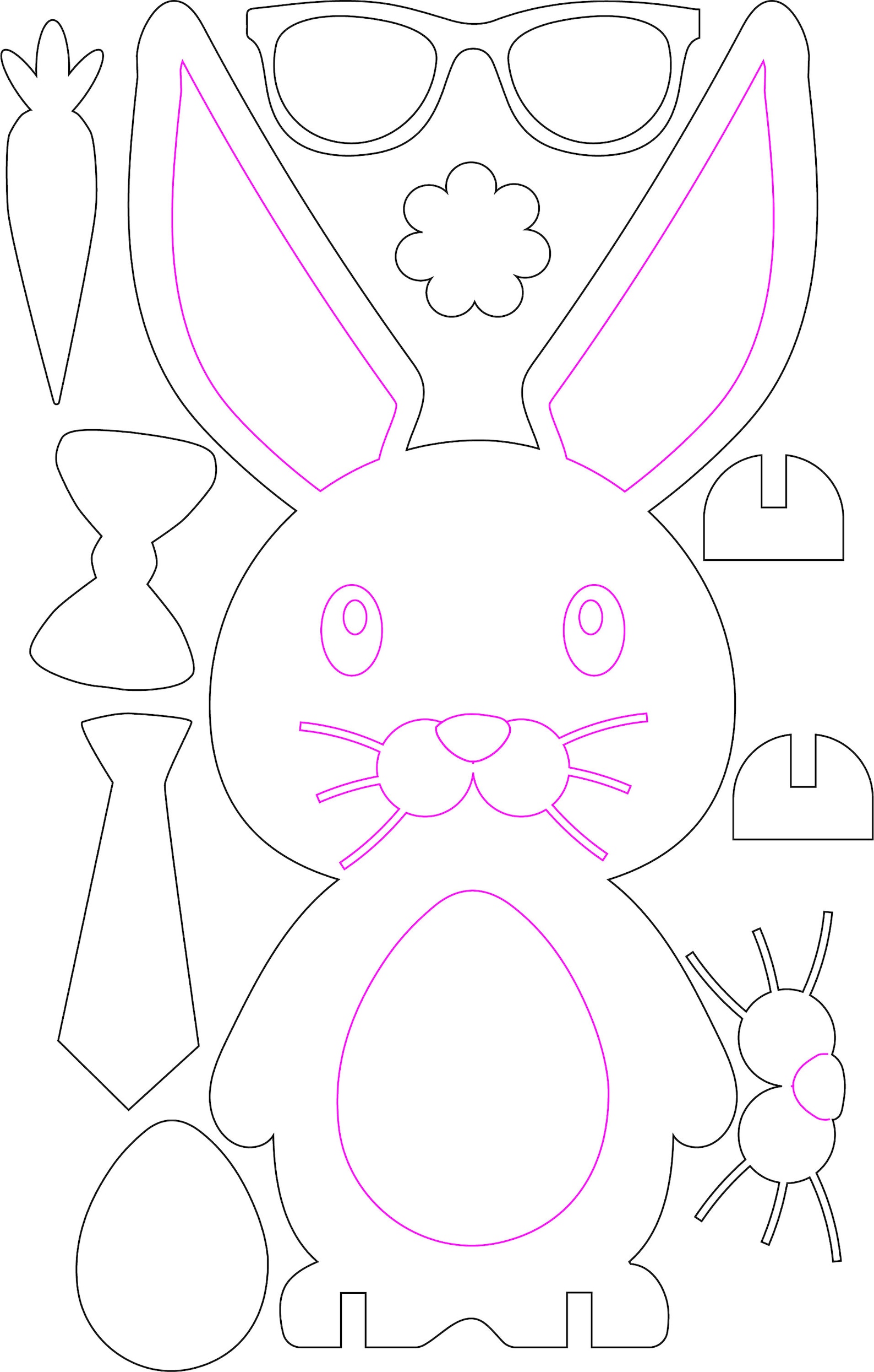 Build Your Own Easter Bunny Laser Cut File - Etsy