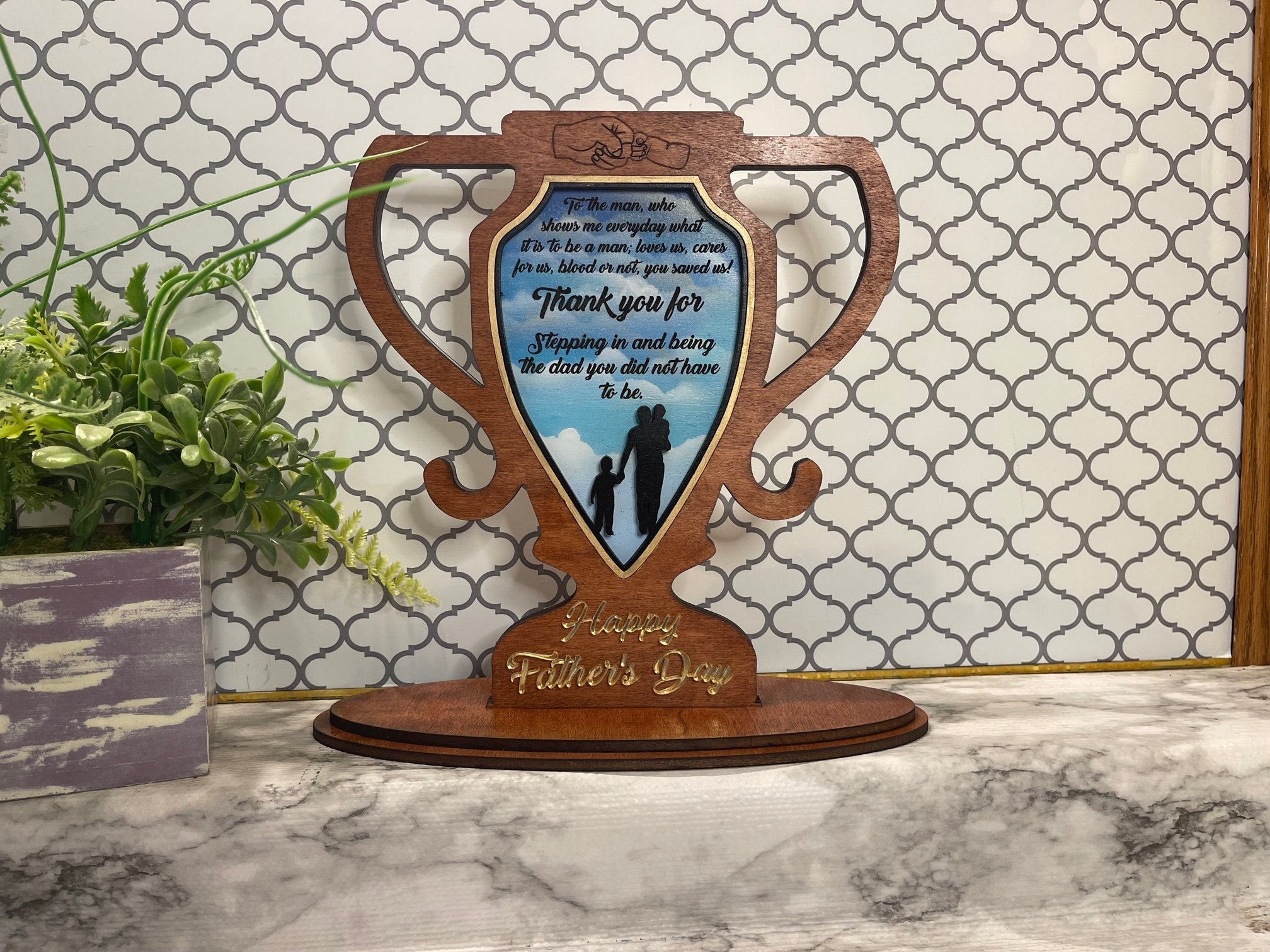 Digital File Dad Trophy Father Gift Father's Day - Etsy