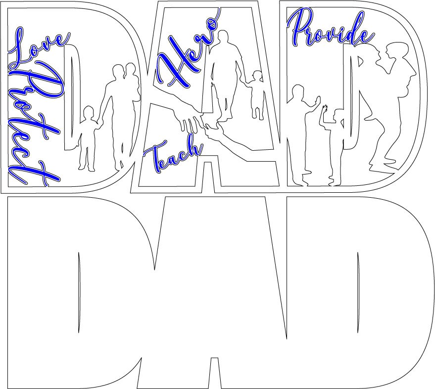 Digital File DAD Sign Laser Cut File Laser Cut Father's Day File Father ...