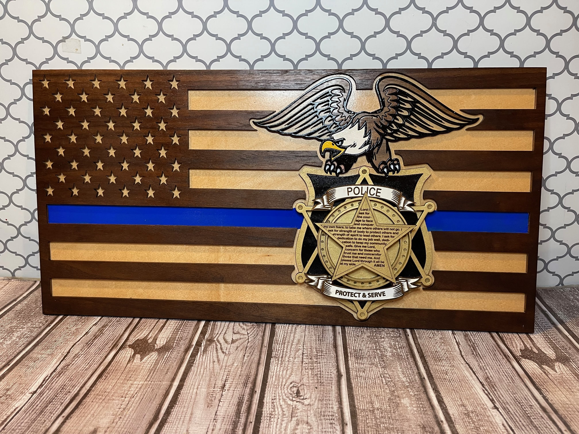 Police Flag Laser Cut File: Multi-layered Design (digital Download) - Etsy