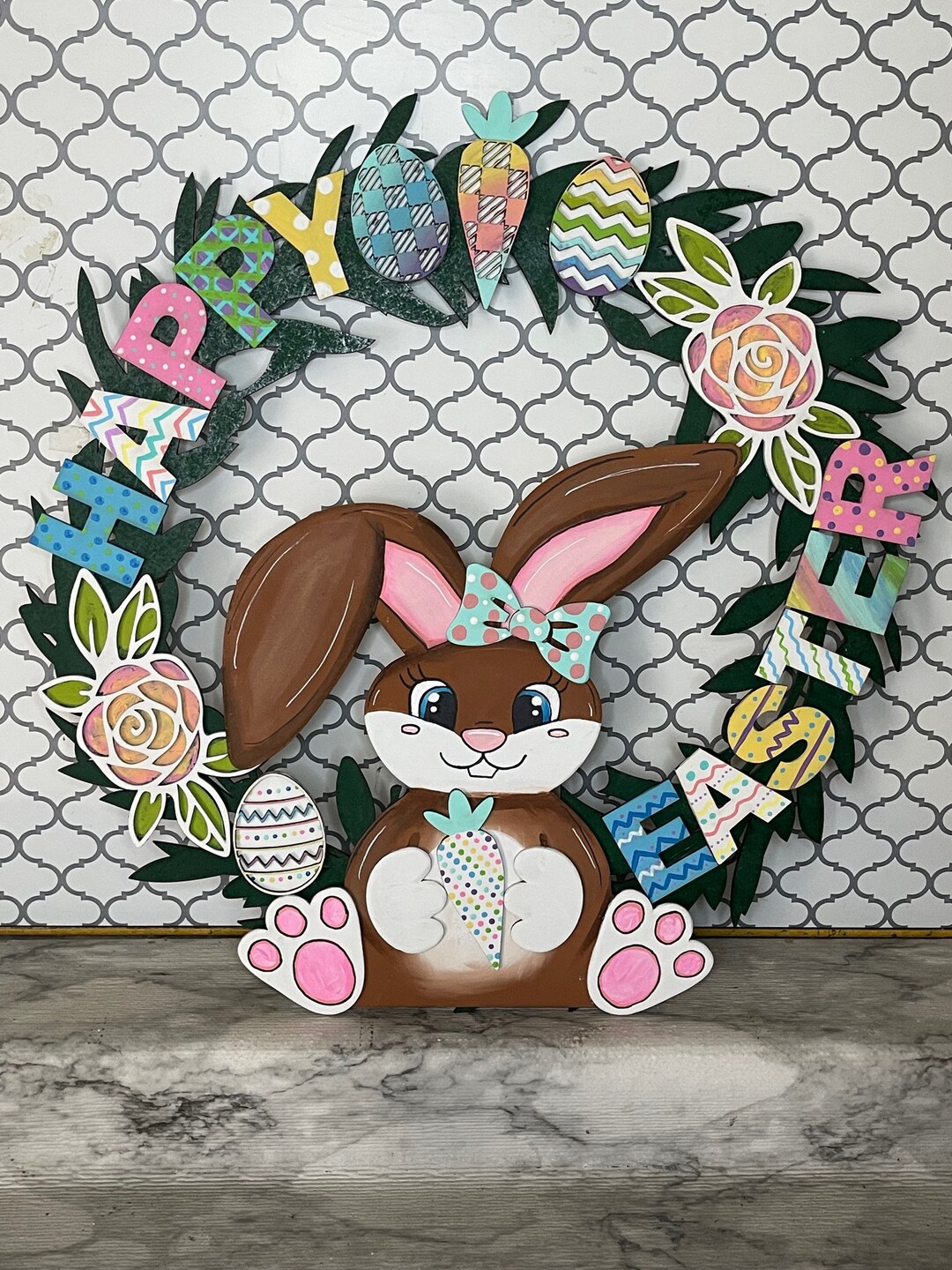 Easter Bunny Wreath Laser Cut Easter File - Etsy