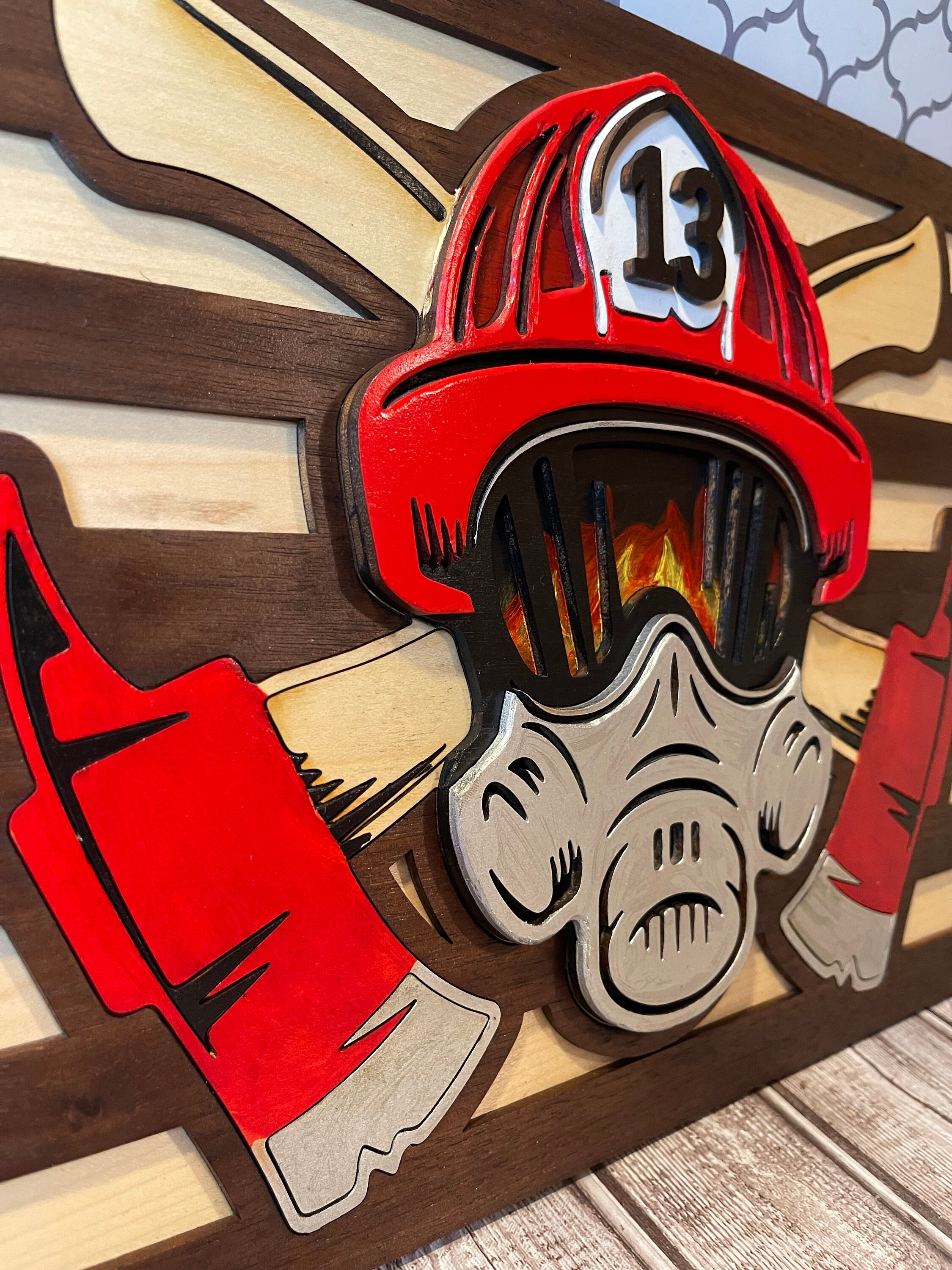 Firefighter Flag Laser Cut File, Multi-layer Design (digital Download ...