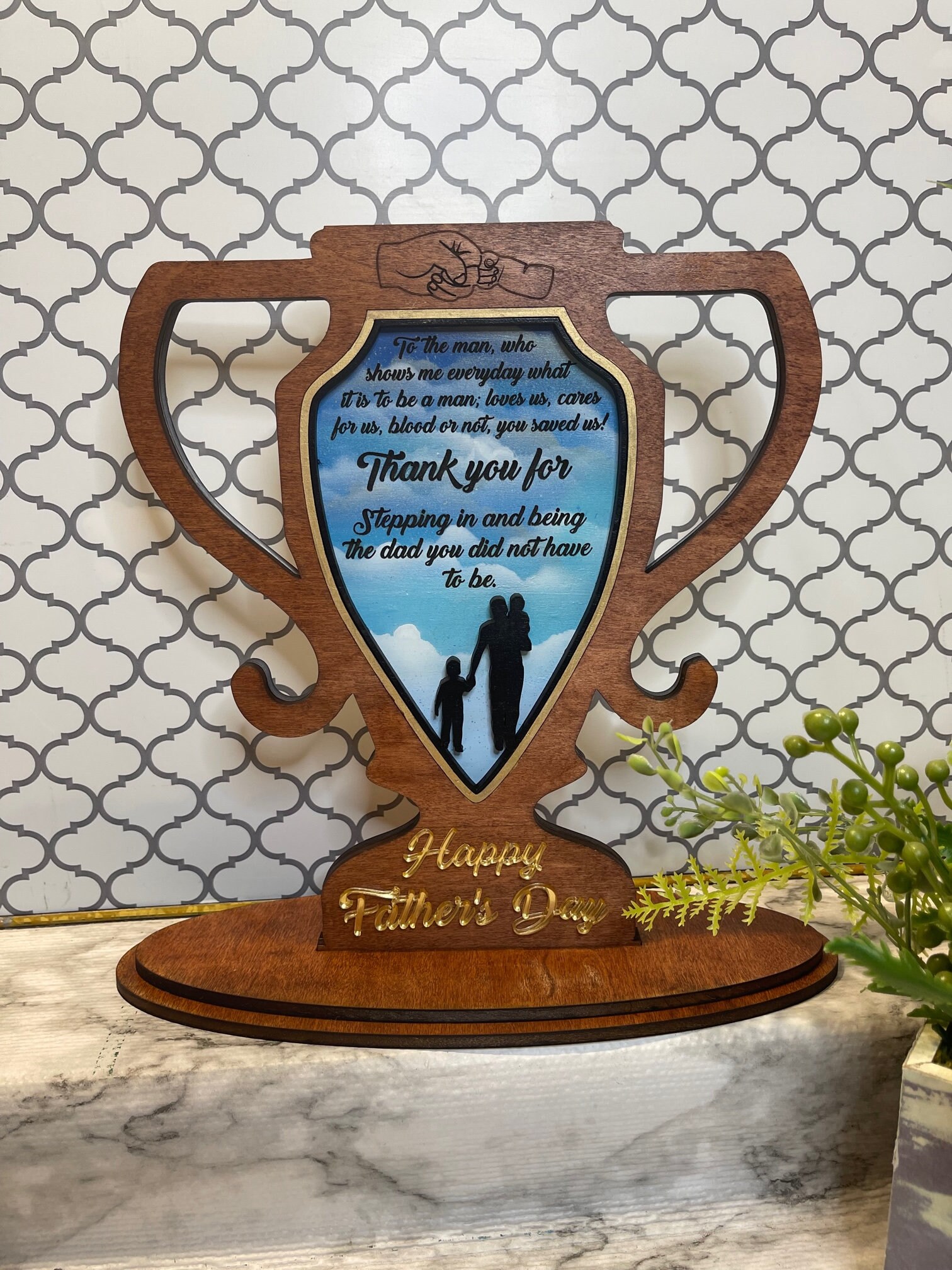 Digital File Dad Trophy Father Gift Father's Day - Etsy