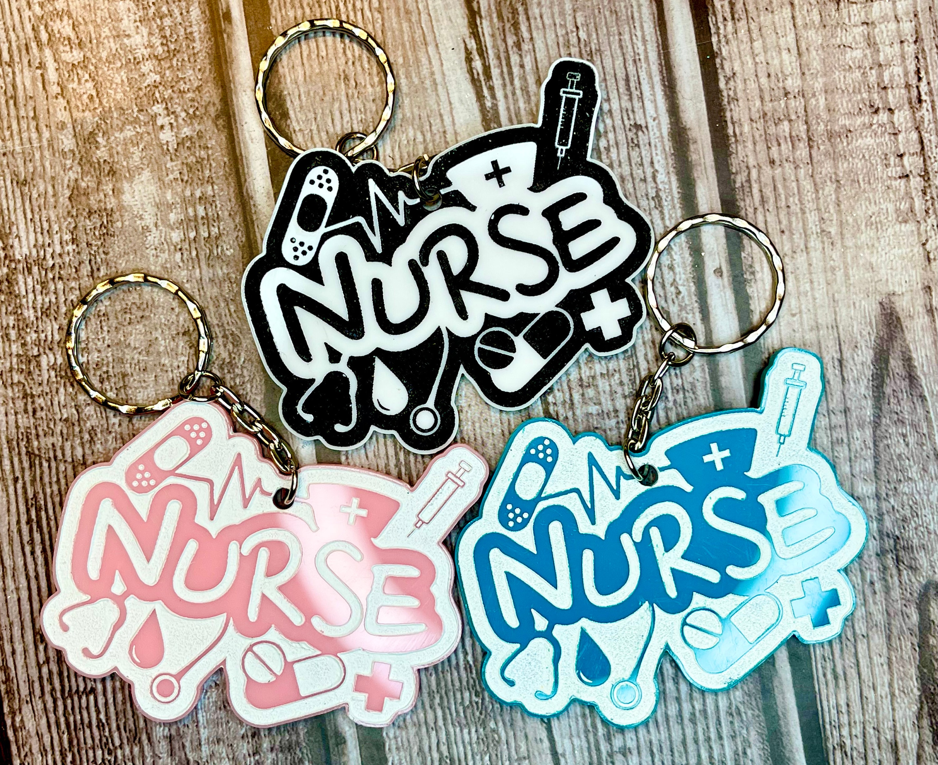 Nurse Keychain Bundle File Laser Cut File Keychains - Etsy